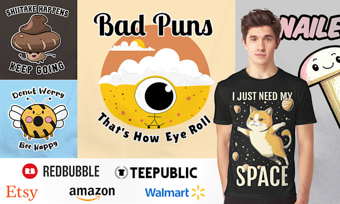 Create a cartoon tshirt design with text by Mpoprocki | Fiverr