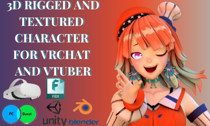 Design 3d rigged and textured character for vrchat and vtuber by ...