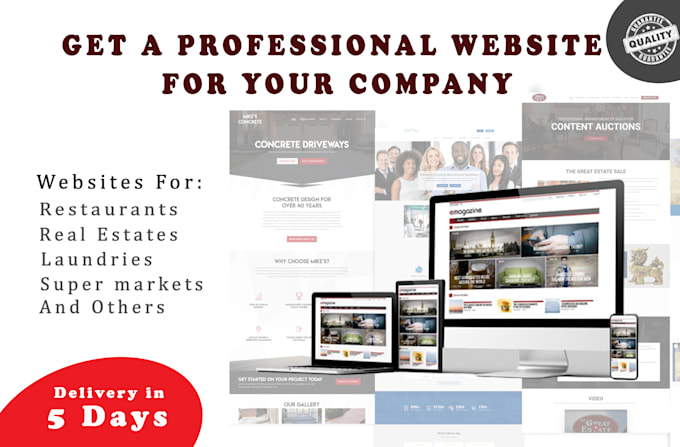 Create a modern proficient website for your company by Bernardkusi | Fiverr
