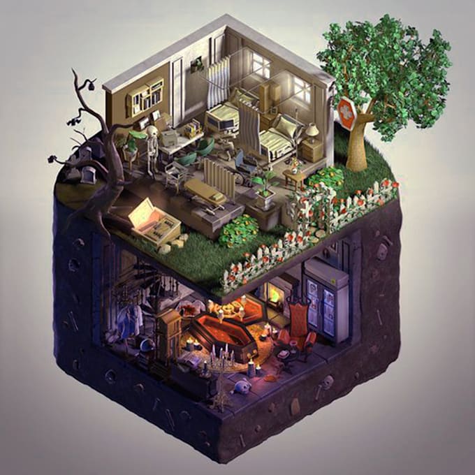 Create a 3d isometric room in blender by Teesuts | Fiverr