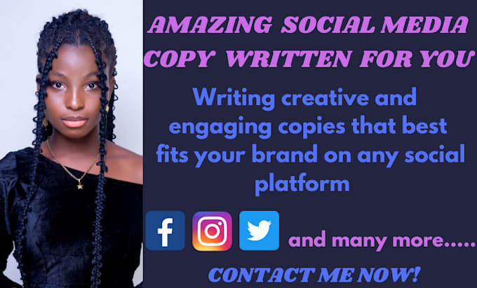 Write social media content, social media captions for you by Goodies_pen | Fiverr