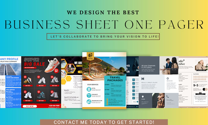 Design business sheet, one pager, sales sheet, sell sheet, product ...