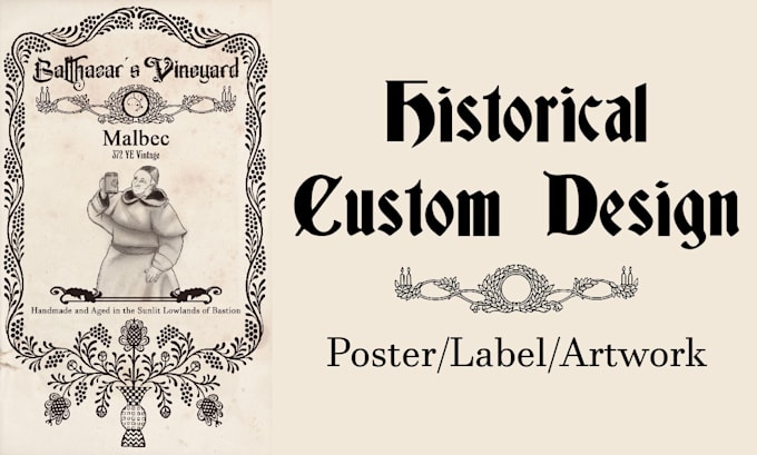 Create a medieval label or poster using photoshop by Angelr0se | Fiverr
