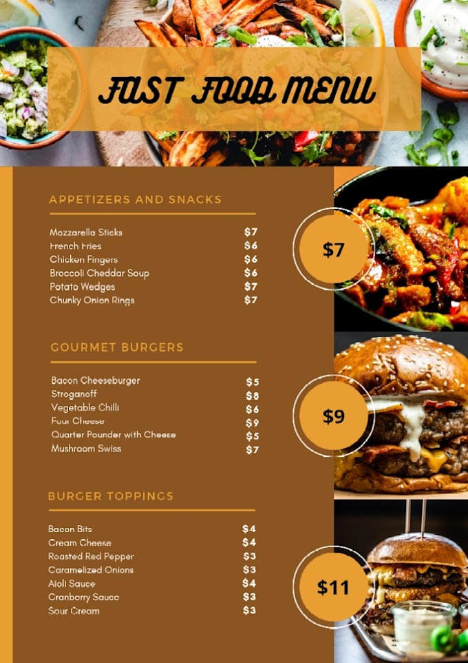Do design a beautiful manus for your restaurant by Aroojkhan609 | Fiverr