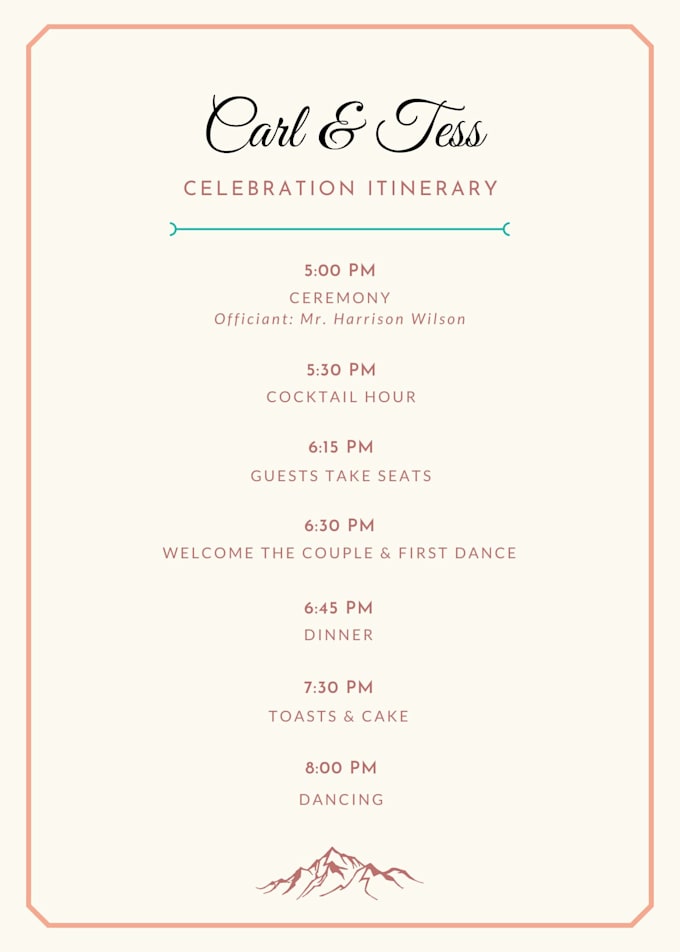 Create wedding and event programs, menus, seating charts by ...