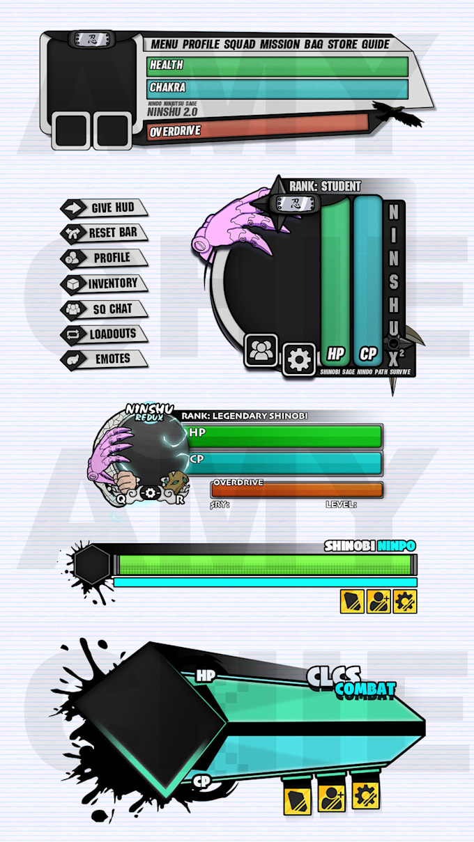 Create a custom gui design to suit your video game by Amychie | Fiverr