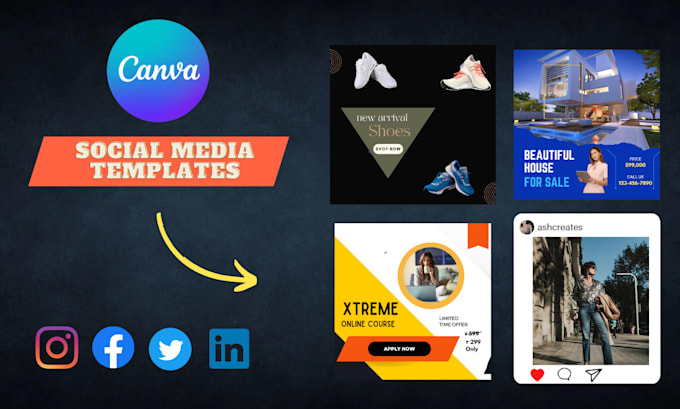 Create instagram posts and youtube thumbnails in canva by Ashjesh | Fiverr