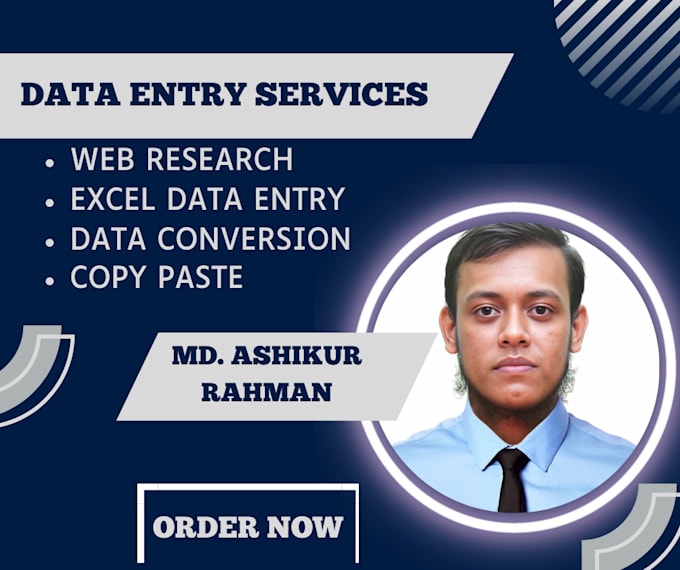 Do data entry, web research, copy paste, typing by Ashikur3987 | Fiverr