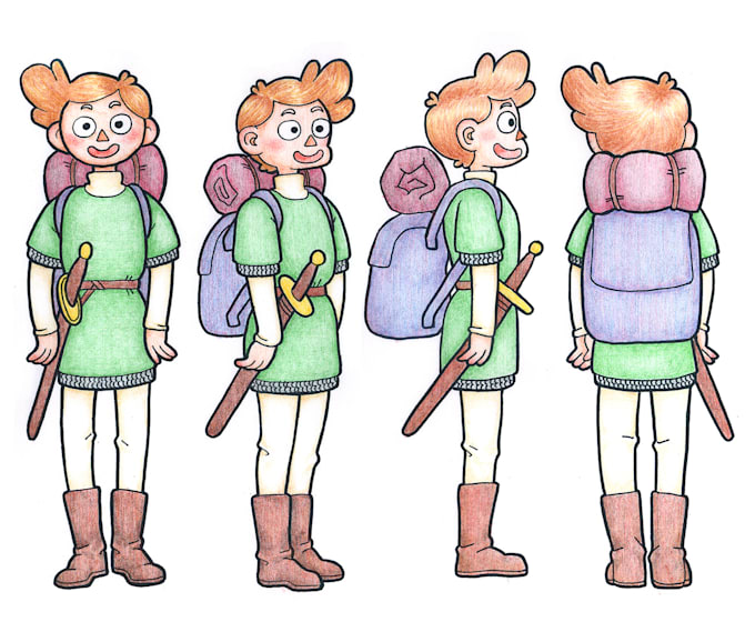 Draw your character turn around by Left_to_right | Fiverr