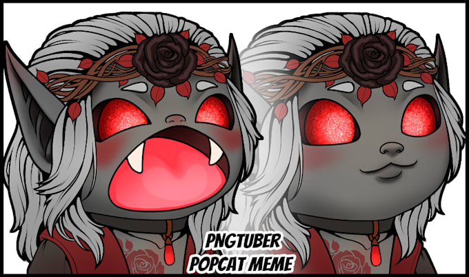 Make you a custom pngtuber in popcat meme version