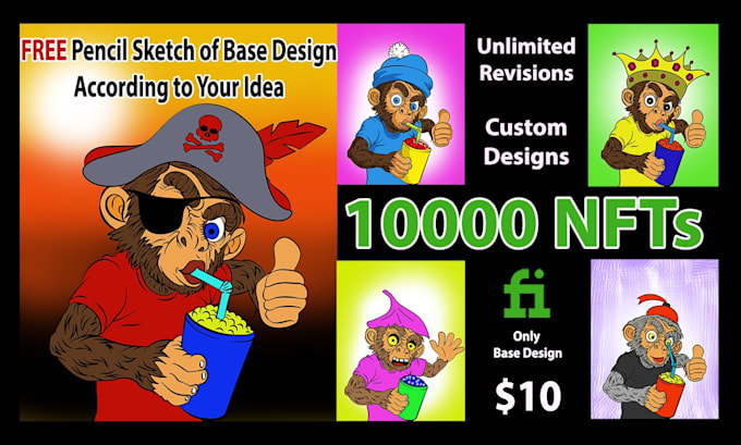 Draw and generate your 1k, 5k, 10k nft collection by Creativehub2020 | Fiverr