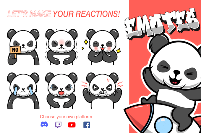 Design cute animal reactions for emoticons, stickers etc by ...