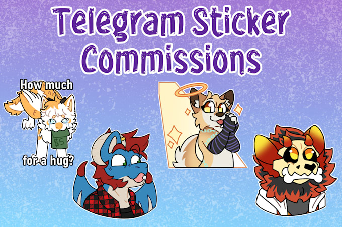 Create cute furry telegram stickers by Dandykat | Fiverr