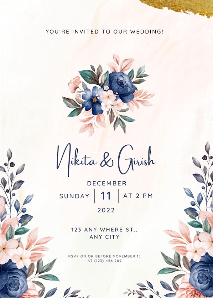 Design beautiful invitation cards for your day by Apurvautpat | Fiverr