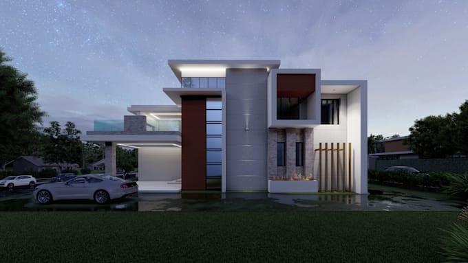 Create exterior 3d modeling and rendering , 2d plans by Muhammedsaee990 | Fiverr