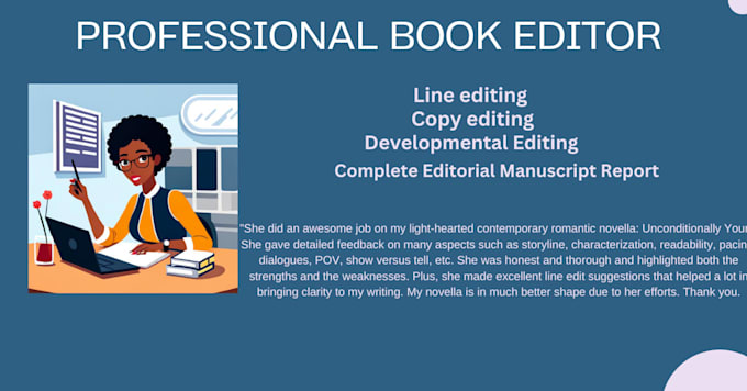 Proofread and developmental edit your novel by Elizabethgathu | Fiverr
