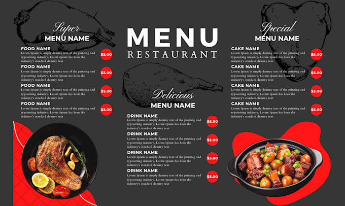 Design awesome restaurant menu, food menu, price list by Branddigitalco ...