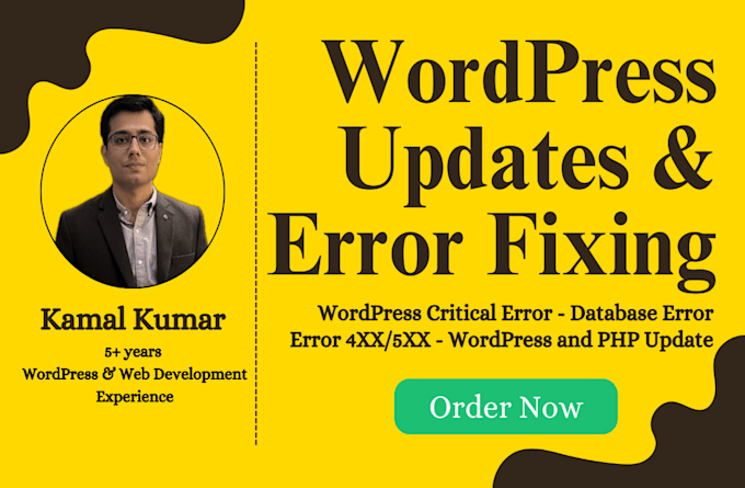 Fix wordpress critical error, database error, php fatal warning, wp ... Fix wordpress critical error, database error, php fatal warning, wp ...