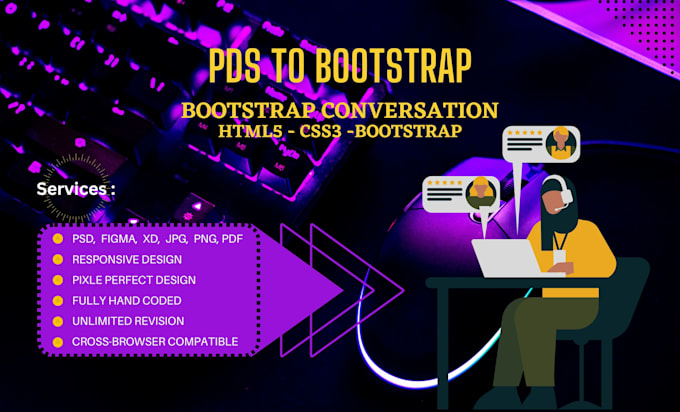 Convert psd, pdf, png, jpeg to html responsive template by ...