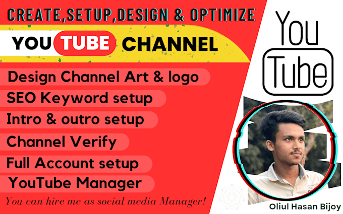 Create professional youtube channel setup, seo, design, social media ...