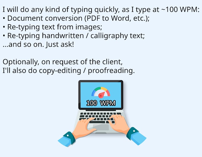 Do any kind of copy typing work quickly, as i type at 100 wpm by Foania ...