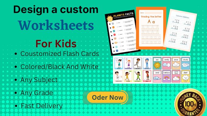 Design beautiful worksheets,workbook and flashcards for any grades by ...