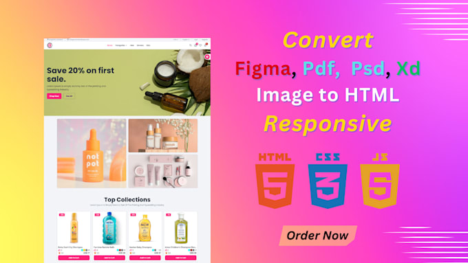 Convert psd, pdf, png, and jpeg to html email template by Amirsultan2 | Fiverr