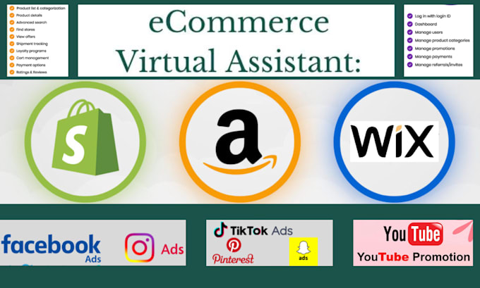 Shopify wix amazon fba store virtual assistant wholesales product ppc ...