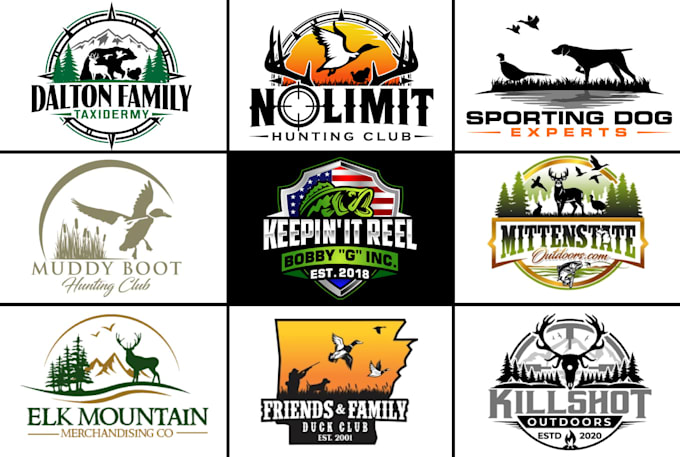 Design best outdoors hunting and fishing logo by Design_house24h | Fiverr