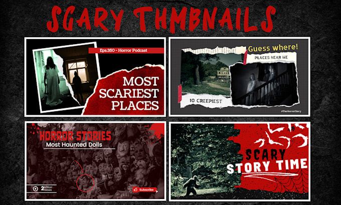Design youtube 3 scary thumbnails that get millions of clicks by ...