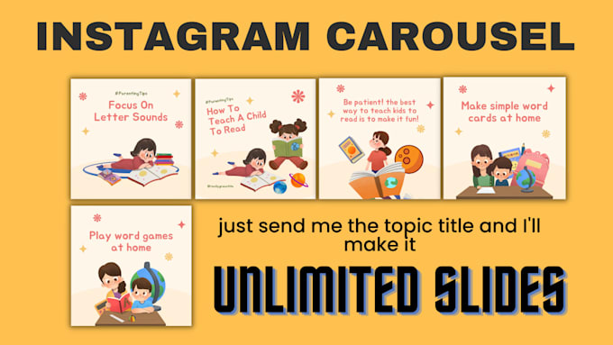 Create 5 flat designs instagram carousel with any topic by Rikorokir ...