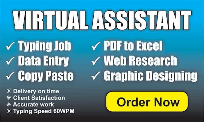 Do typing job data entry copy paste virtual assistant by Nuwanranshan ...