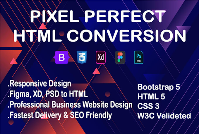Do Figma To Html Psd To Html Xd To Html Css Responsive Bootstrap By Kuhelikadev Fiverr