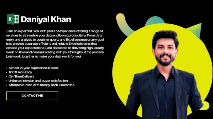 Give excel assistance, data analytics, cleaning, advanced formatting ...