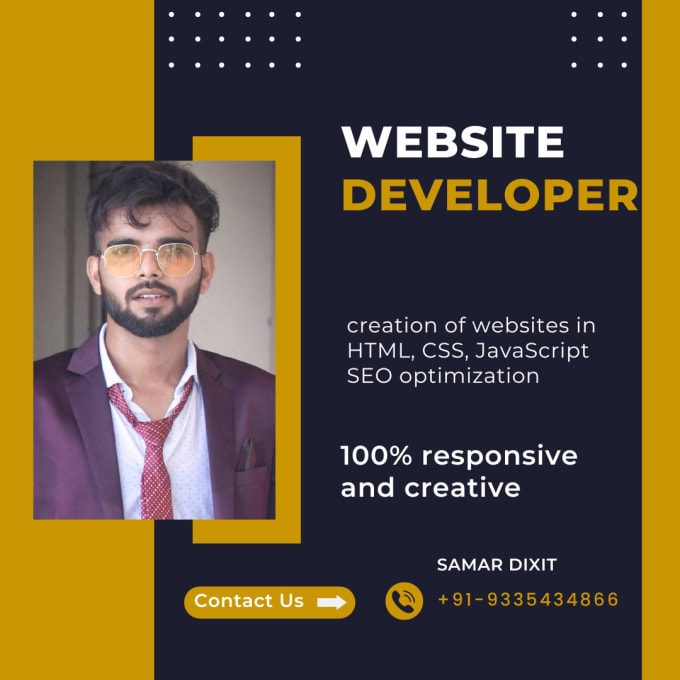Create Your Website Page In Html Css And Javascript By Samar Developer Fiverr