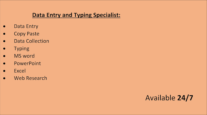 Do data entry, copy paste, excel and word data entry by Asad814 | Fiverr
