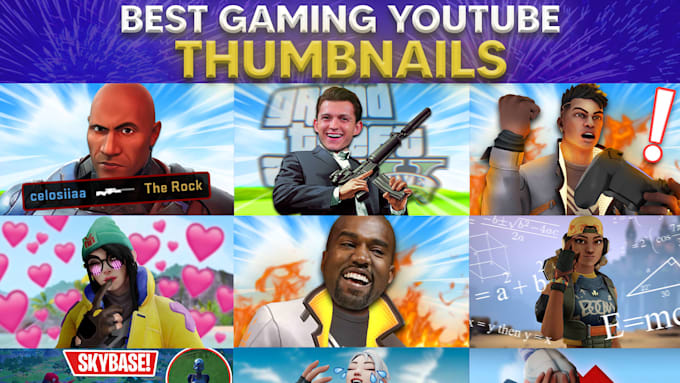 Design eye catching youtube gaming thumbnails by Ekazie | Fiverr