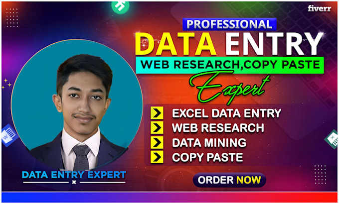 Do data entry, data mining, web research, and copy paste by Abid00000 | Fiverr