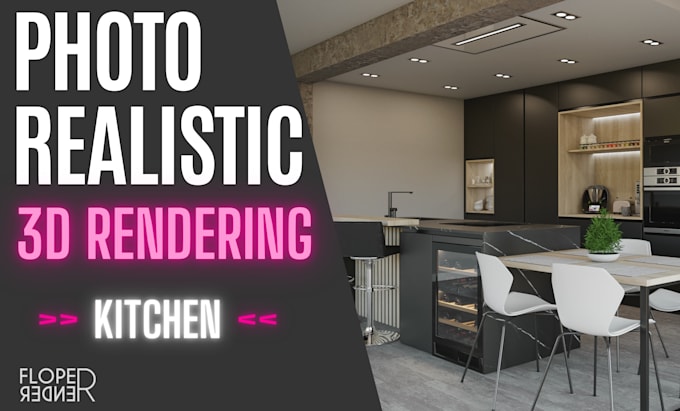 Create a photorealistic kitchen render by Floperender | Fiverr