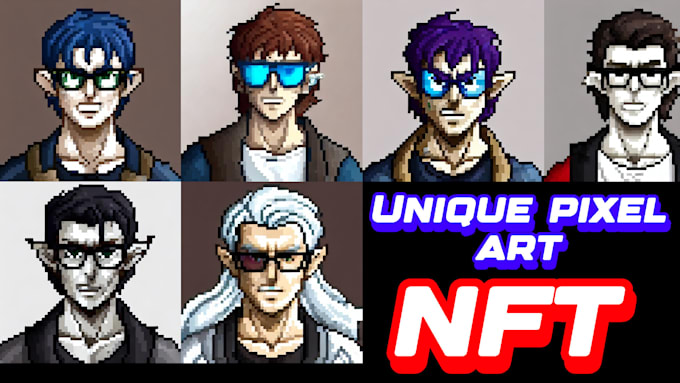 Create premium custom pixel art 10k nft collection by Impact_compos | Fiverr