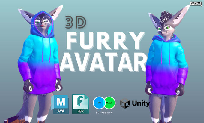 Create custom vrchat avatar 3d furry nsfw model vtuber from scratch by ...