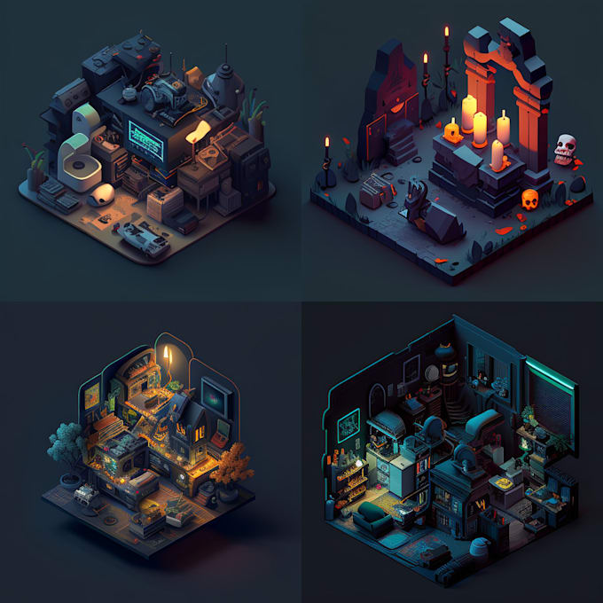 Create custom 32 bit isometric images for you ai artist by Lxstvoyage ...