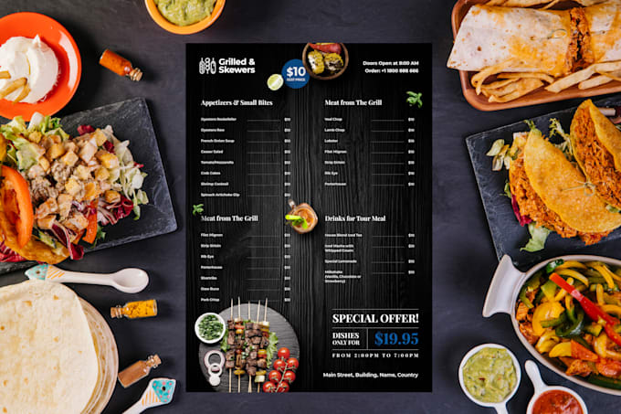 Create a visually stunning menu design with in 24 hours by ...