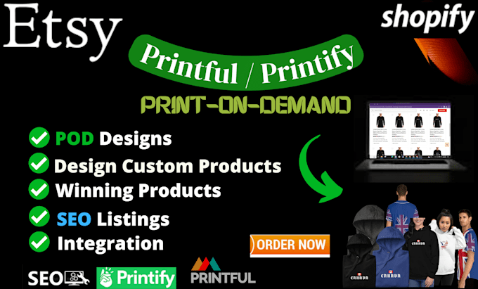 Design print on demand products, pod printful, pod printify product ...