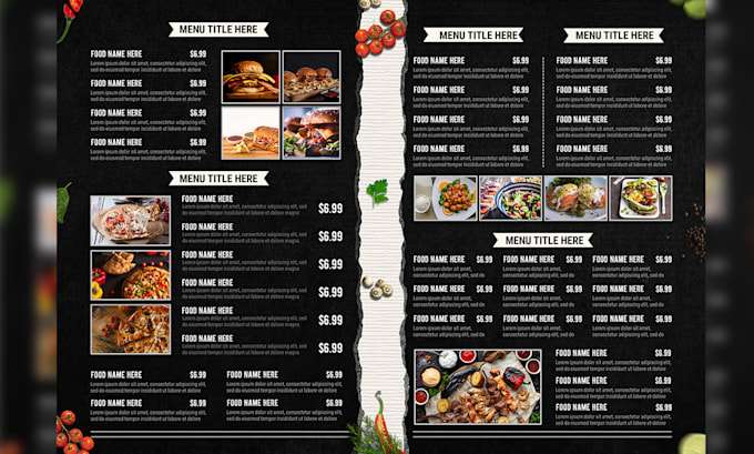 Create restaurant menus, catering menus and flyers by Designerazik | Fiverr