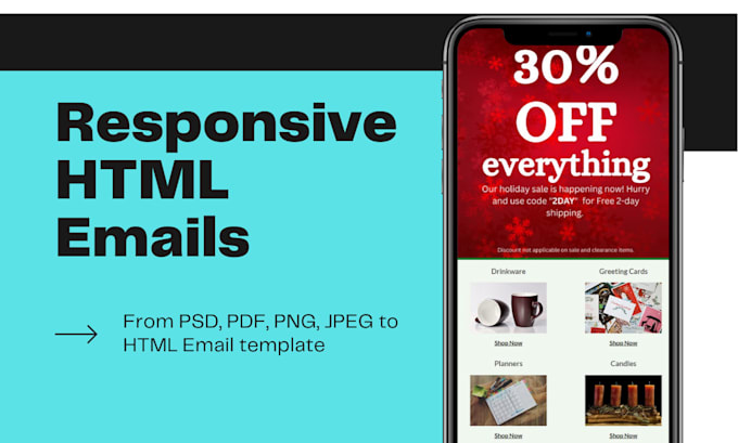 Create a responsive html email by Tierrarucker | Fiverr