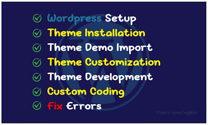Setup wordpress, premium theme installation with demo import by Mjillur | Fiverr