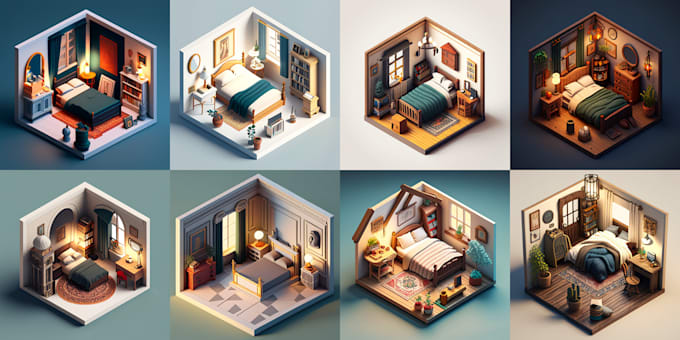 Create 3d isometric illustrations using ai by Rahulkamath | Fiverr