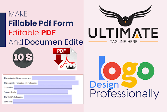 Create a fillable pdf form or design and logo professionally by Design ...