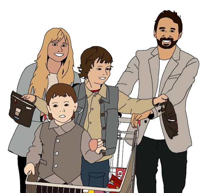 Make a realistic drawing of your family by Cesariprods | Fiverr